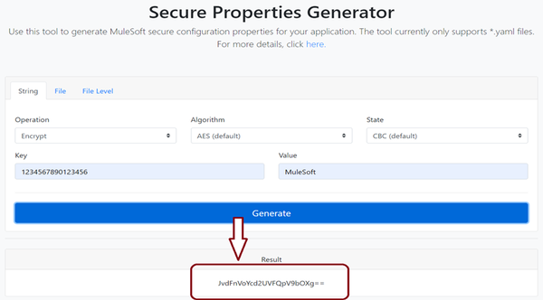 Secure Properties Using Mule4