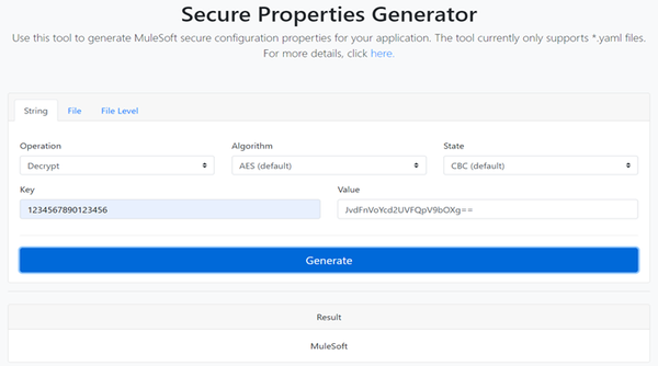 Secure Properties Using Mule4